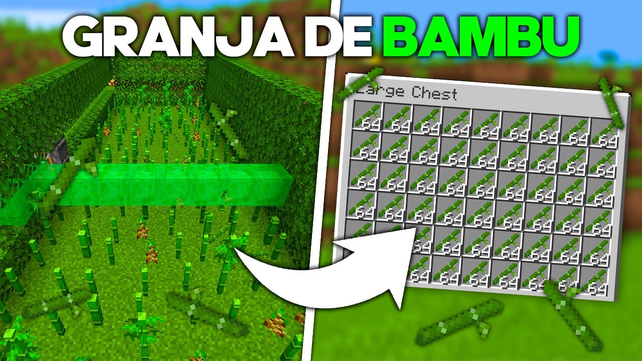 Cómo HACER una GRANJA de BAMBÚ (Automática) - Minecraft Java 1.20 - YouTube