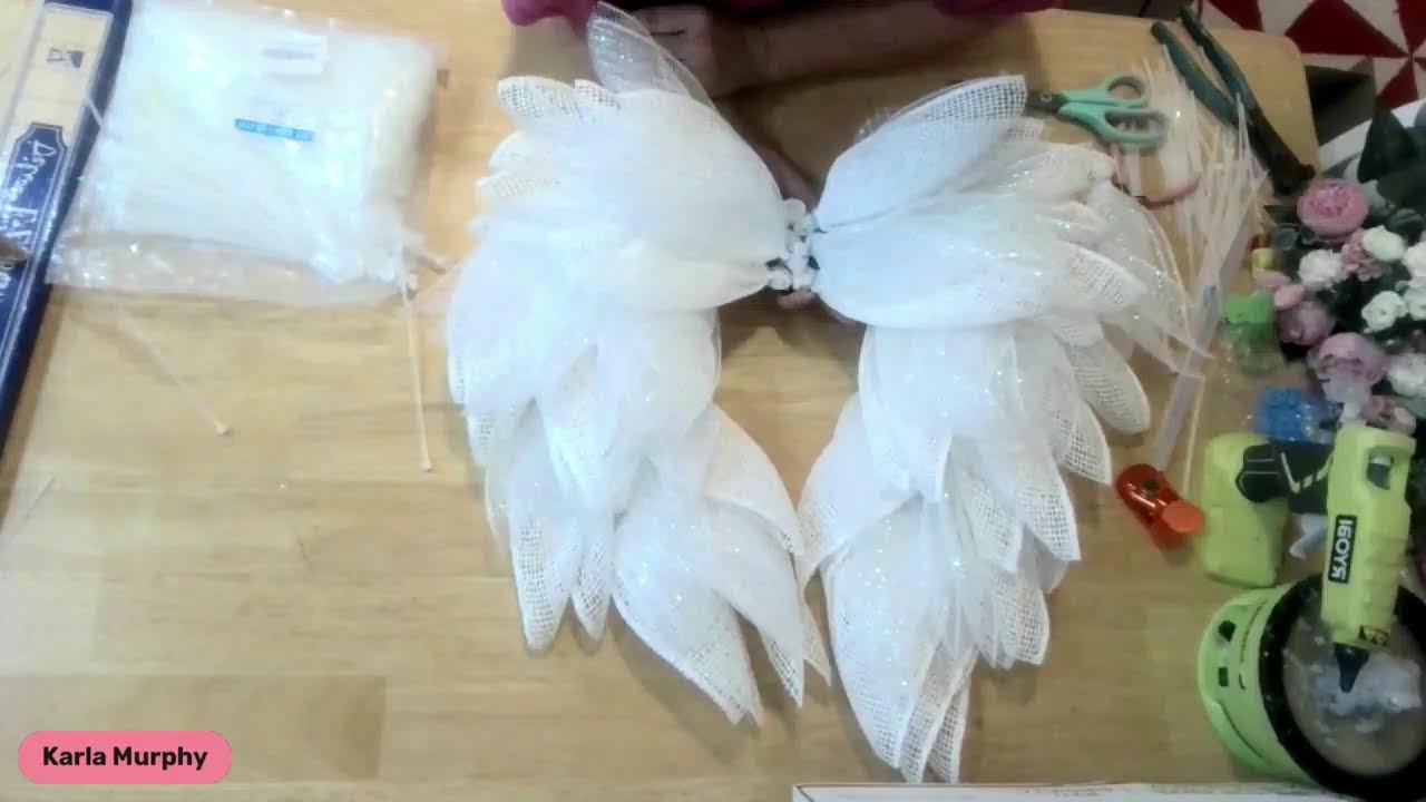 Learn the Best Method for making Mesh Angel Wing Wreath DIY Tutorial ...