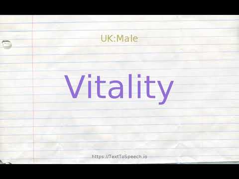 How to pronounce vitality - YouTube