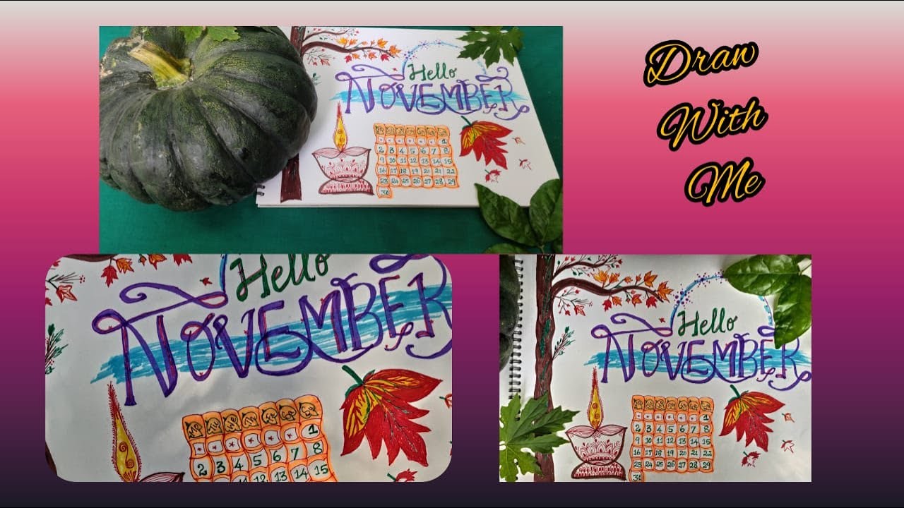 November planner doodles | November Bullet Journal Monthly cover page ...