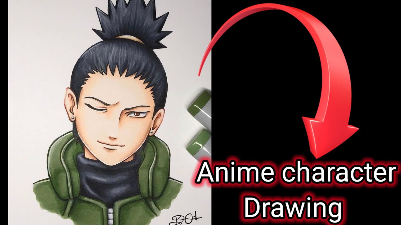 Shikamaru nara Drawing For Beginners|How to draw anime character nara ...