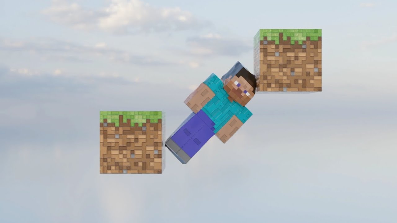 Minecraft Jelly Steve Falls Down - YouTube