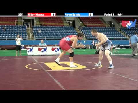 Fargo 2012 285 Round 4: Hildev Manzur (California) vs. Aaron Beadle ...