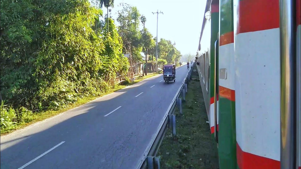 A Beautiful Road with Natural View Enjoying by Kurigram Express Train ...