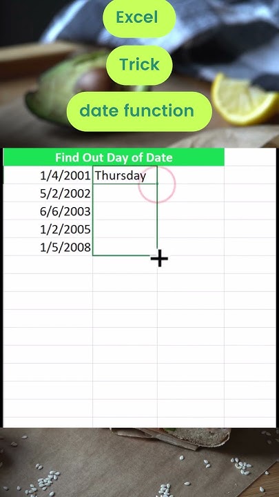 Date function in excel - YouTube