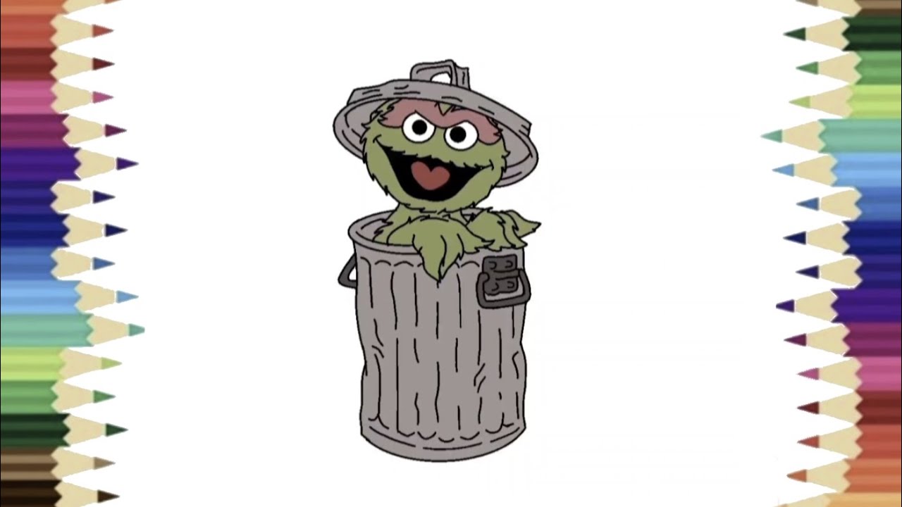 How to Draw Green Muppet 0scar the Grouch from Sesame street - YouTube