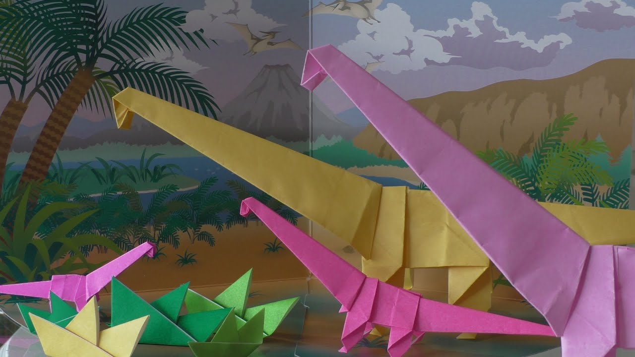 Origami adventure part 5: Dinosaurs (brachiosaurus) - YouTube