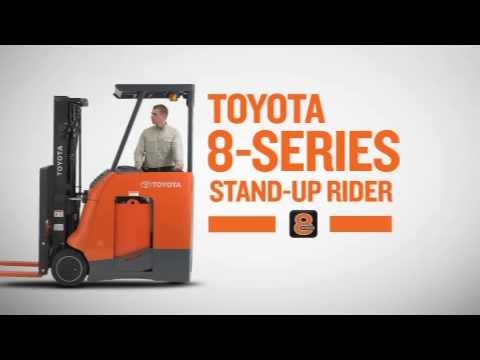 Toyota 8 Series Stand Up Rider Forklift - YouTube