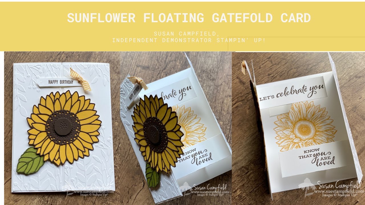 Sunflower Floating Gatefold Card - YouTube