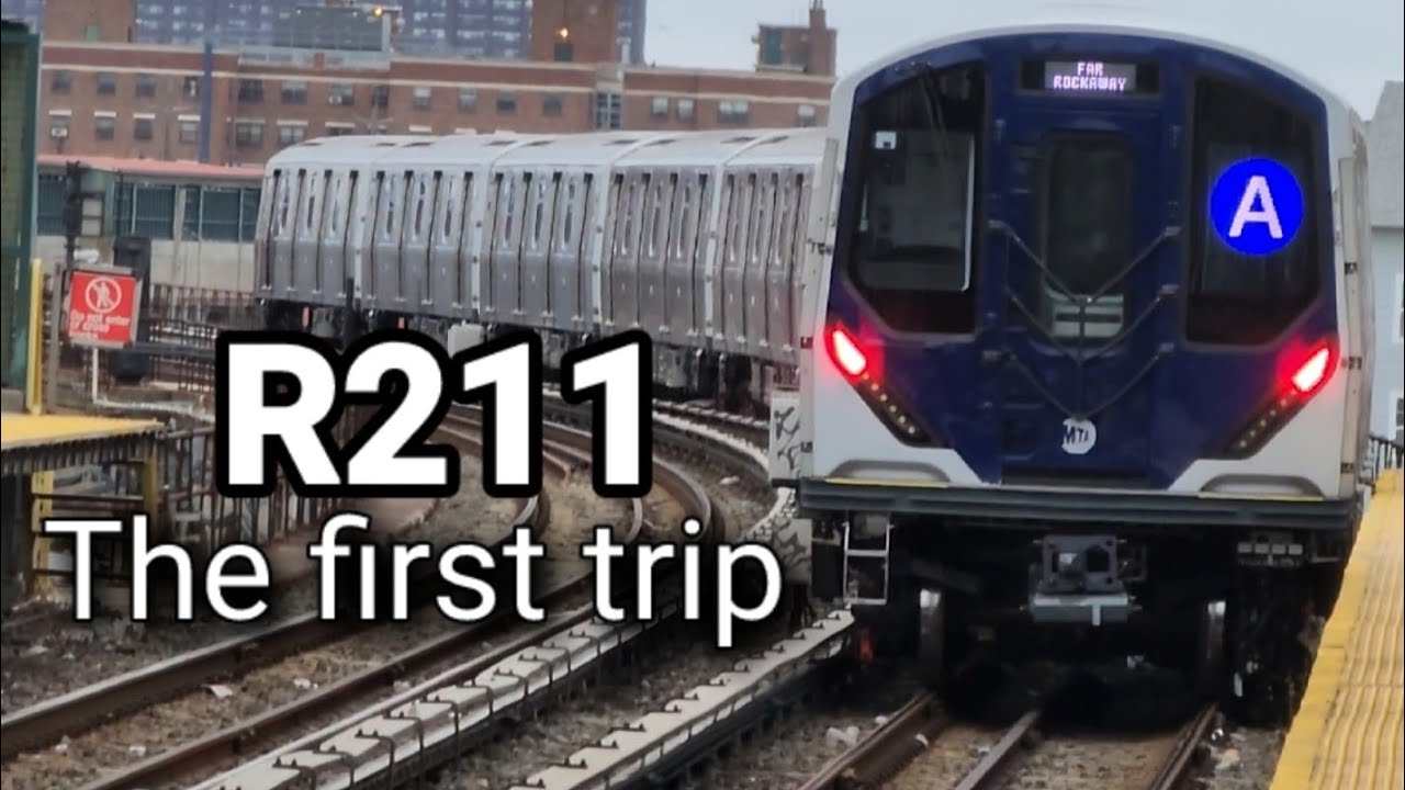 The first passenger R211 trip departs Beach 67 St. - YouTube