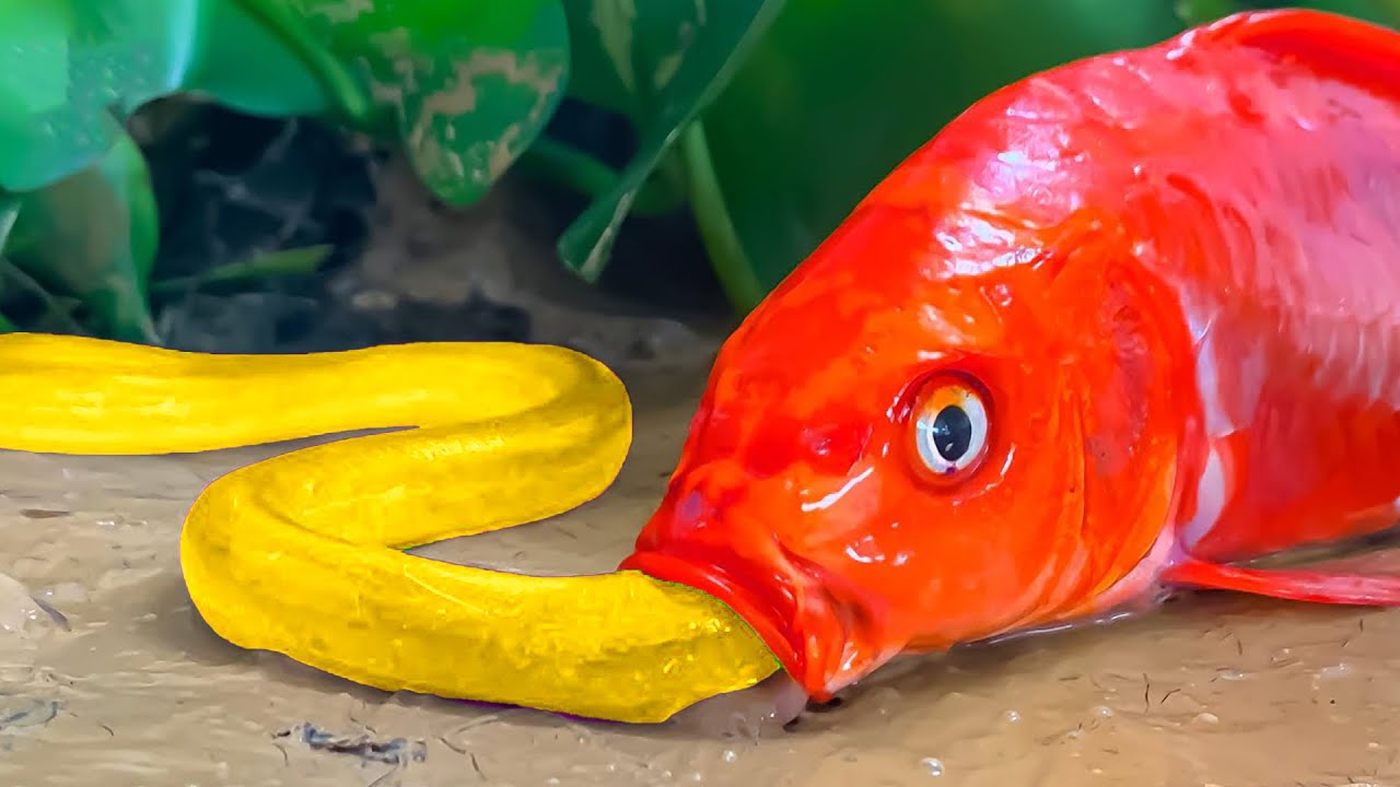 Couple Of Carp Hunting Eels, Octopus, Crabs, Rainbow Catfish, Koi fish ...