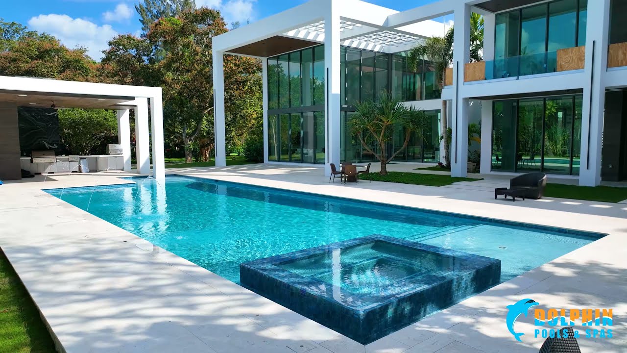 Massive Swimming Pool and Champagne Spa in Florida! - YouTube