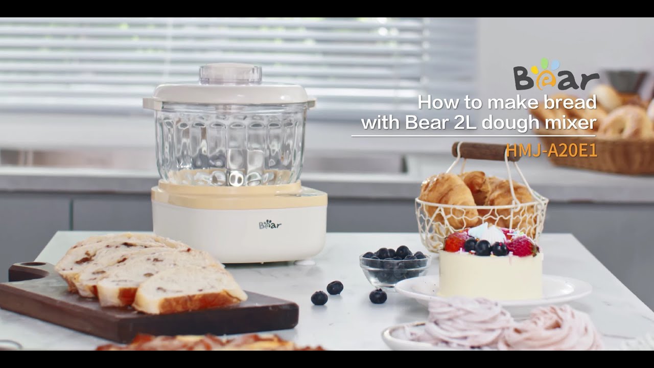 How to make bread with Bear 2L dough mixer- HMJ-A20E1? - YouTube