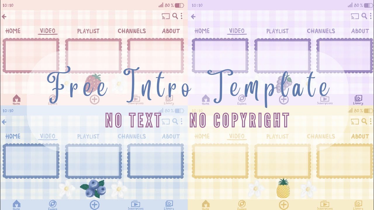 FREE CUTE FRUIT INTRO TEMPLATE 🍓 | No Text No Copyright - YouTube