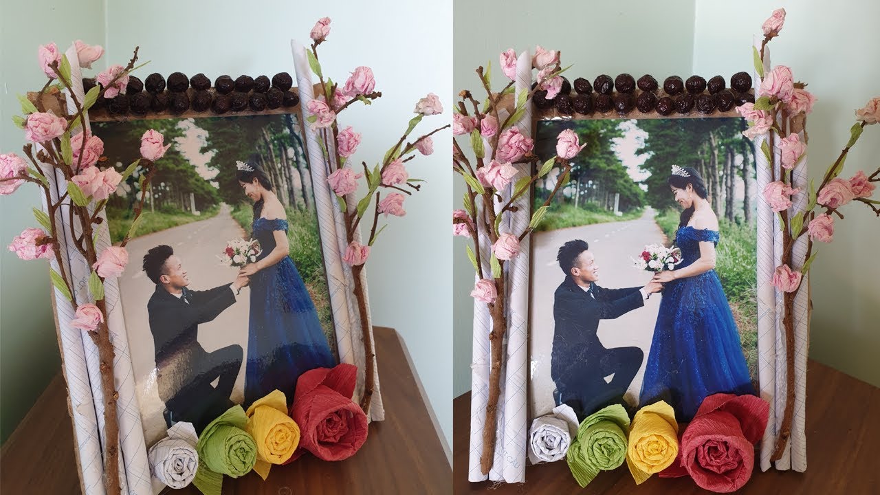 Instructions on how to do simple at home to get a beautiful photo frame ...