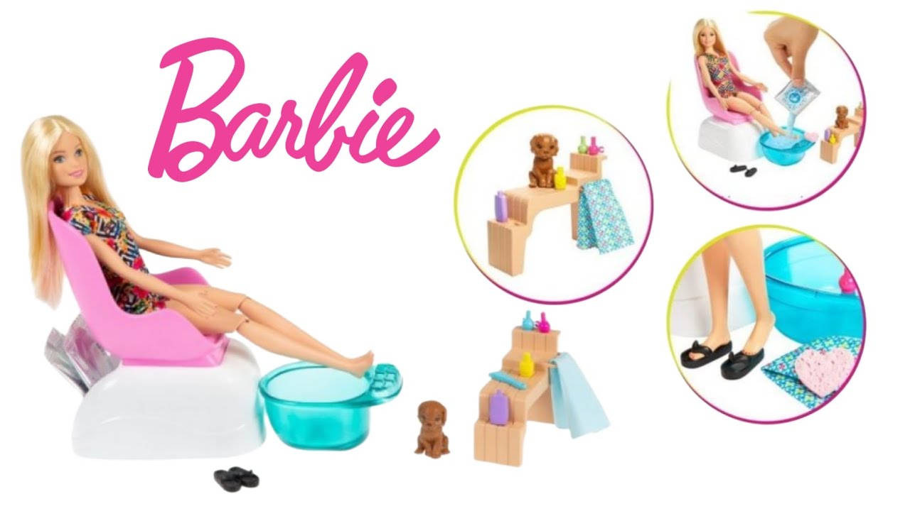 Barbie relaxing spa day~~~massage manicure and pedicure 😌 - YouTube