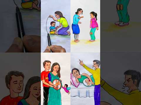 Mother's struggle 💕🥹 #shorts #drawing #love #youtubeshorts