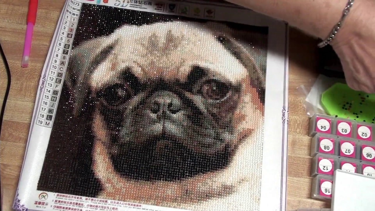 Cute Pug Dog Diamond Painting - YouTube
