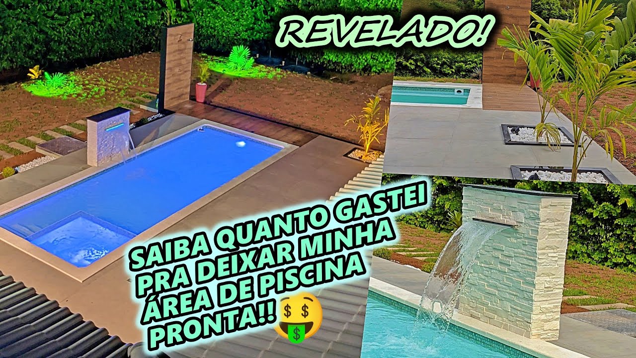 AREA DE LAZER COM PISCINA DE FIBRA SPLASH, QUANTO GASTEI PRA CONSTRUIR ...