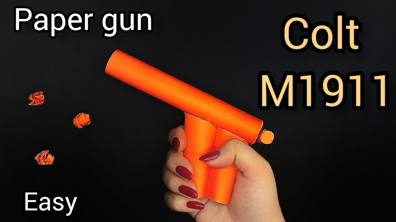 DIY.Paper COLT M1911 A1 | How to make paper gun that shoots paper balls ...