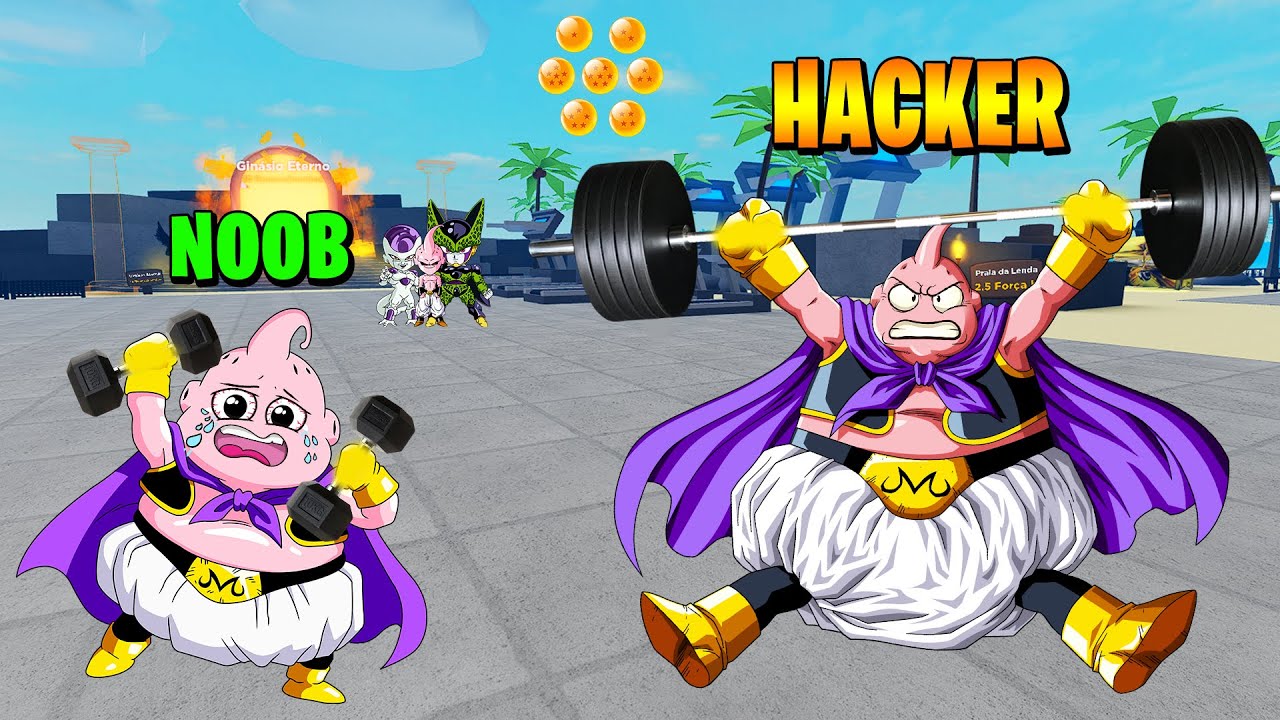 NOOB MAJIN BOO VS GABRIEL VS PAPU MAS EVOLUÇÃO DO MAJIN BOO NO MUSCLE ...