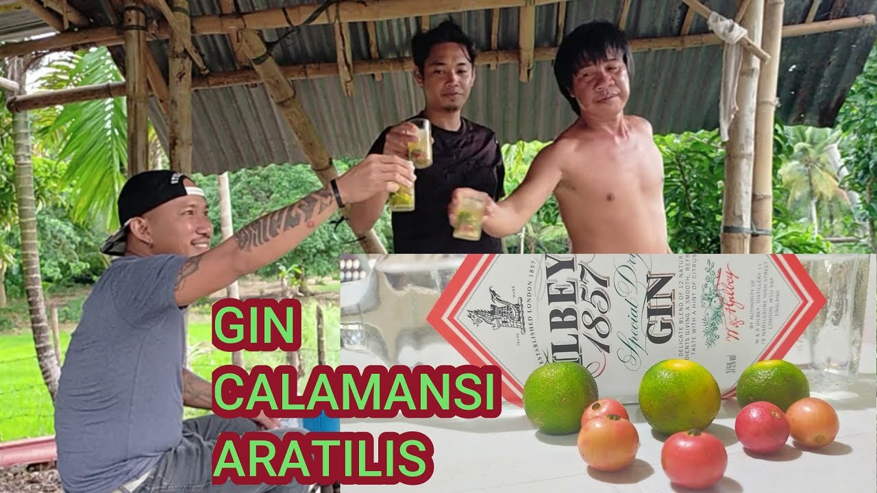 Inuman sa bukid Gin, Calamansi + Aratilis. Inihaw na bangus ang pulutan ...