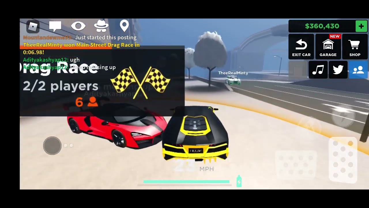 ROBLOX drag racing at Main Street Drag Race - YouTube