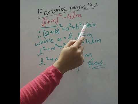 Factorise - (l+m)²-4lm - YouTube
