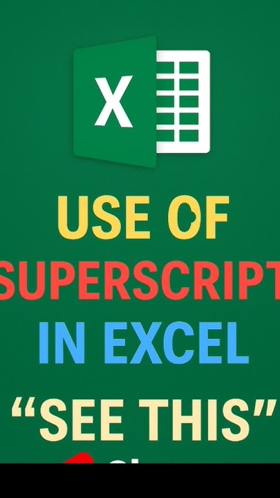 How To Use Superscript In MS Excel #excel #shorts #193 - YouTube