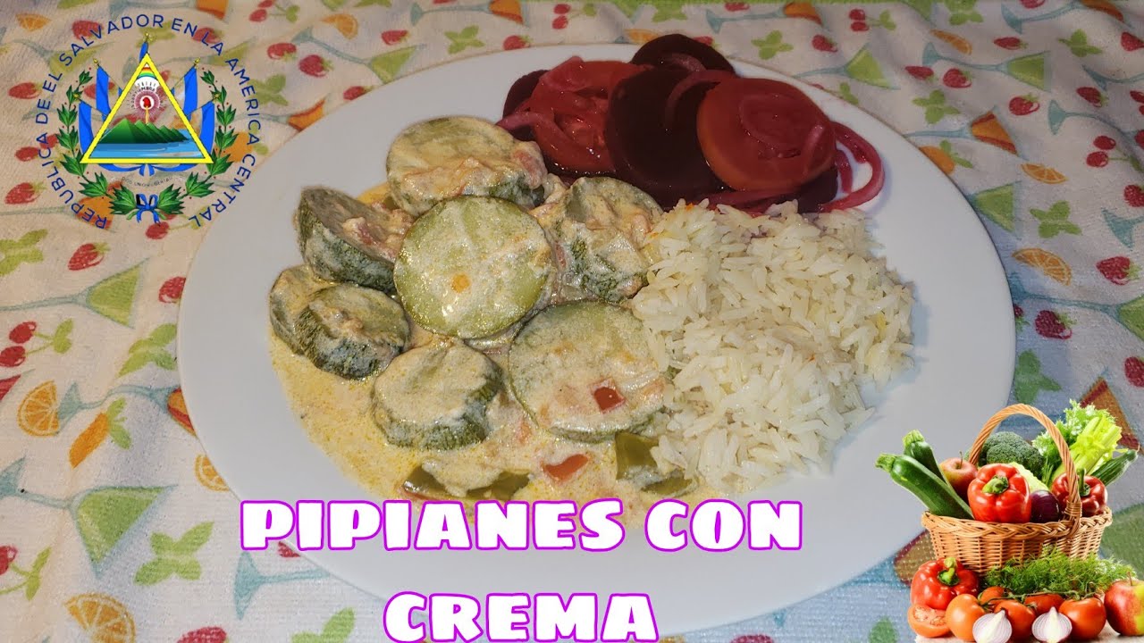 Pipianes con crema Salvadoreños/Calabacitas con crema/ más ensalada ...