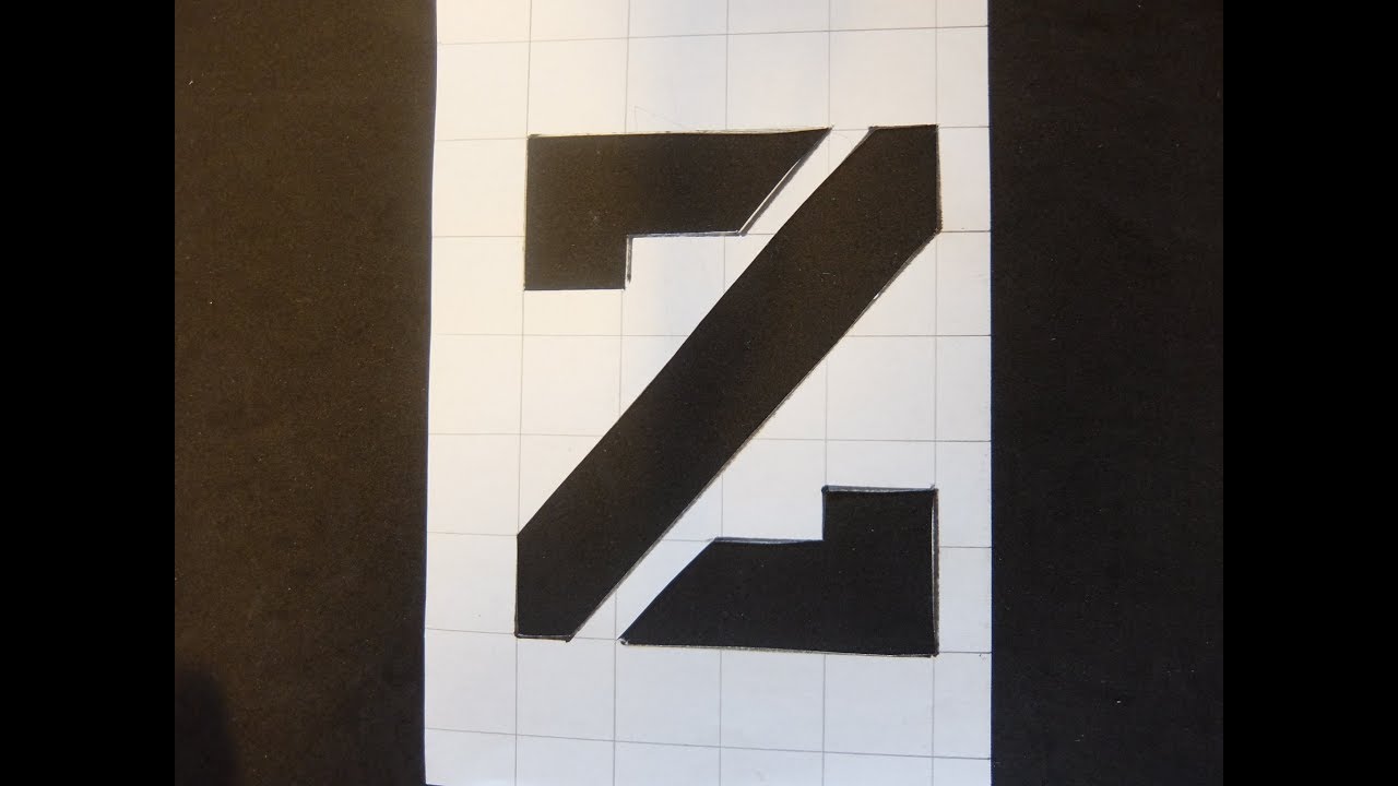DIY Stencil Letter Z with Grid Paper Craft - YouTube