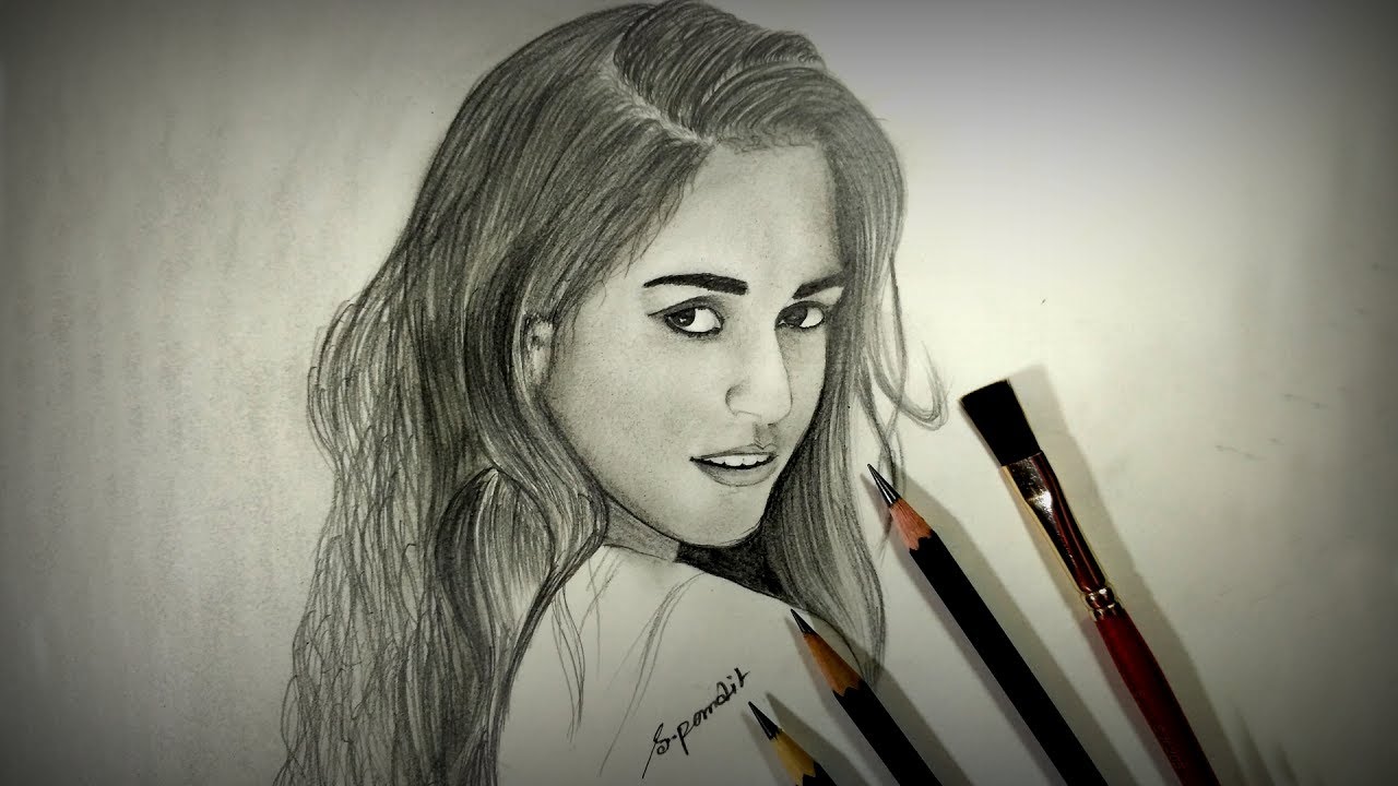 How To Drawing Disha Patani - Pencil Sketch - YouTube