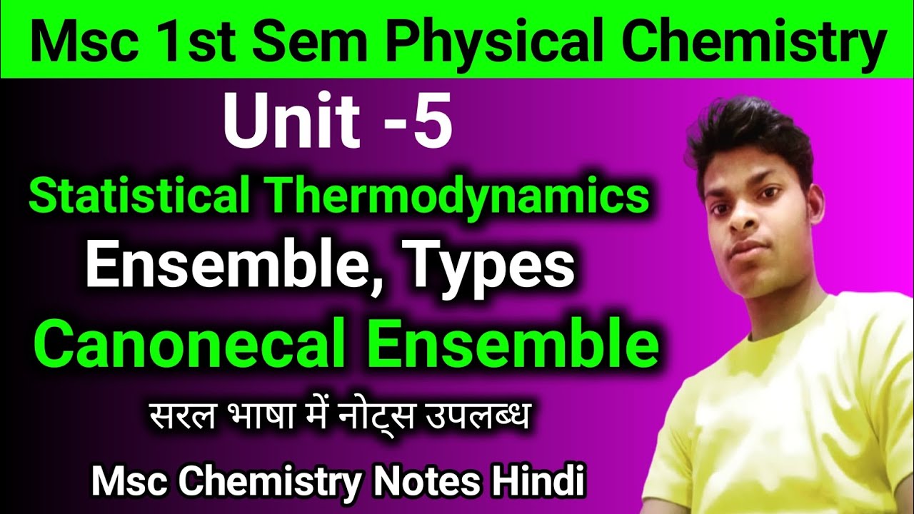 Ensemble in hindi/type of ensemble/Canonecal Ensemble/msc 1st Sem ...