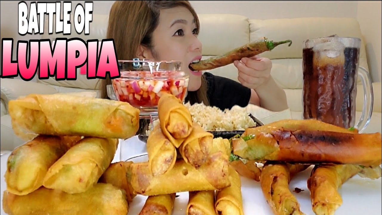 BATTLE OF CRISPY LUMPIA MUKBANG / GIANT DYNAMITE, LUMPIANG SHANGHAI, LUMPIANG GULAY / JAZZEATS ...