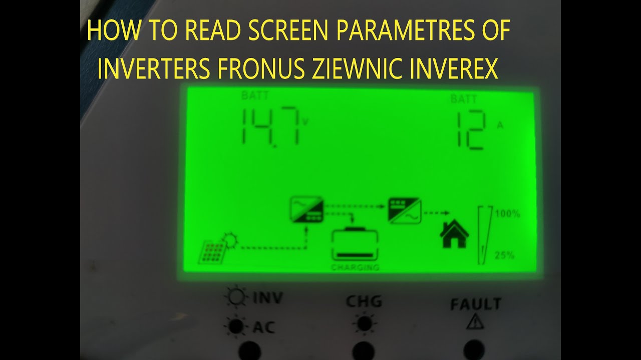 HOW TO READ SCREEN PARAMETRES OF INVERTERS FRONUS ZIEWNIC INVEREX - YouTube