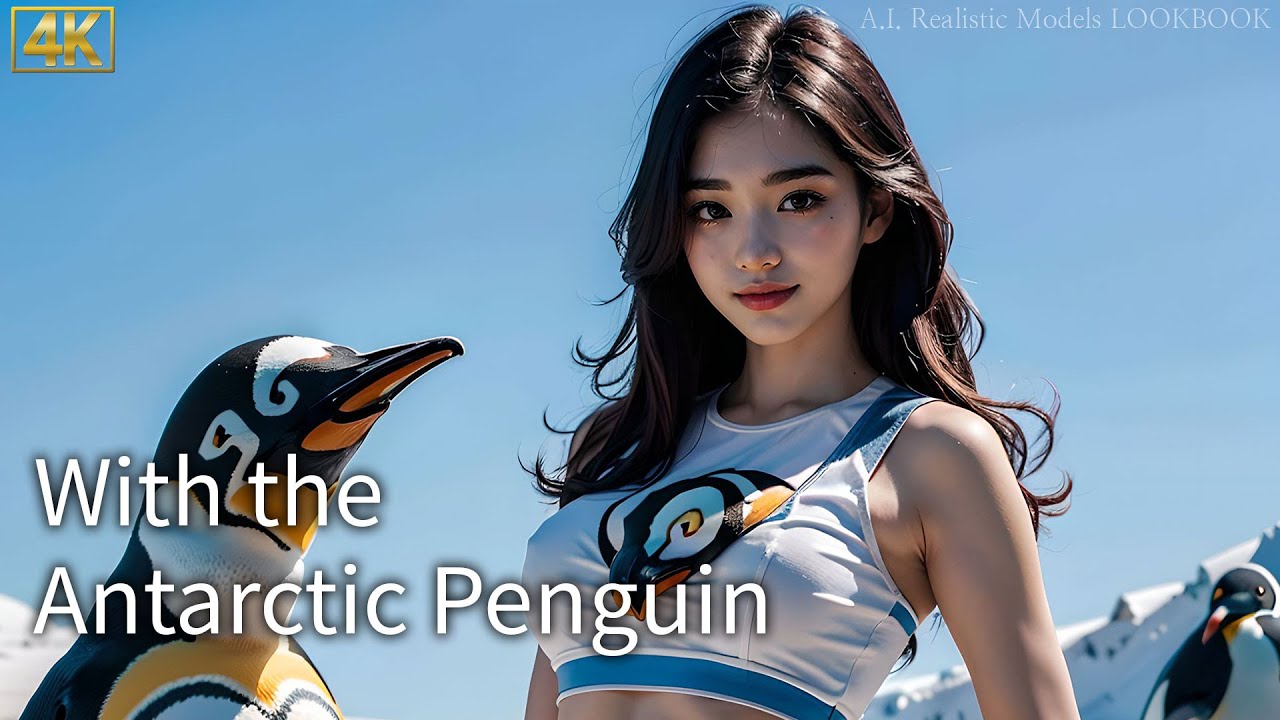[4k] AI Lookbook / 남극에서 펭귄과 놀자 룩북 / With the Antarctic Penguin / Ai ...