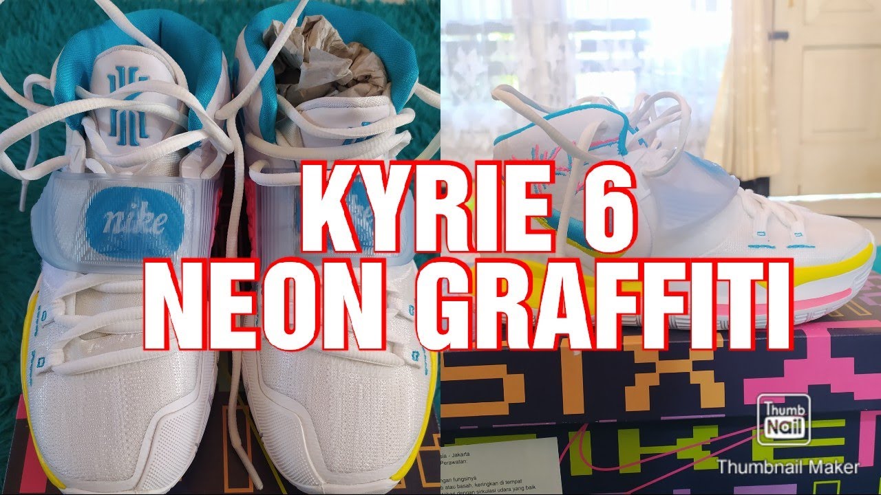 KYRIE 6.NEON GRAFFITI. QUICK LOOK - YouTube