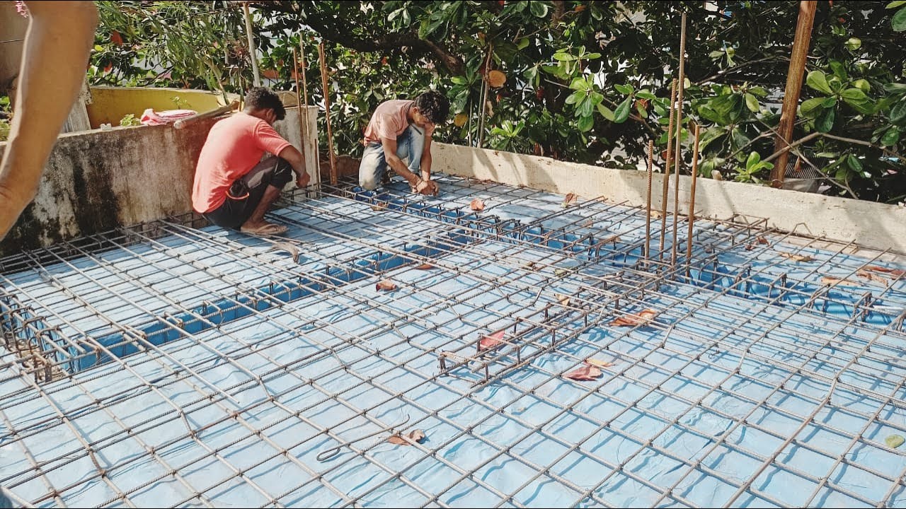 RCC Roof Slab Reinforcement Work for Slab & Beams | ரூஃப் சிலாப் கம்பி ...