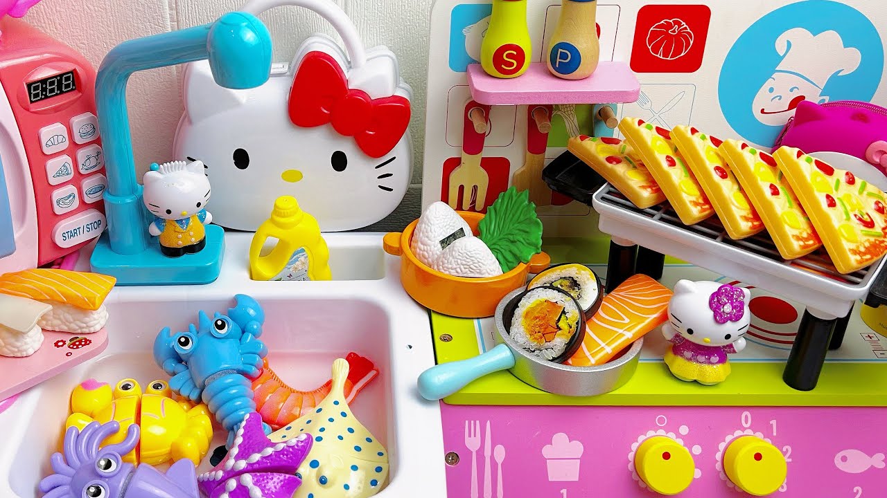 9:44 Minutes Satisfying With Unboxing Hello Kitty Kitchen Set | Cutee ...