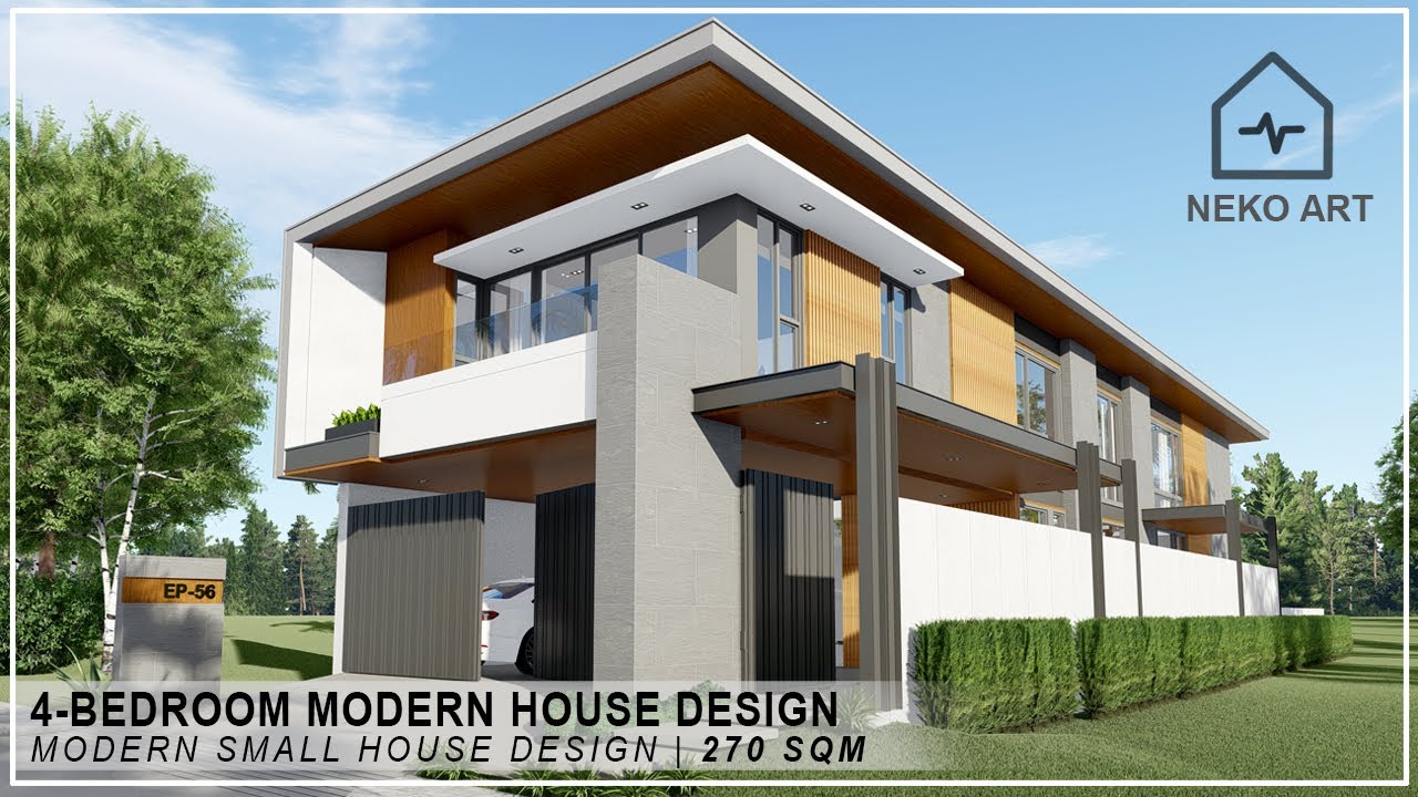 EP-56 | 2 STOREY 4 BEDROOM HOUSE DESIGN (270 sqm LOT) - Modern House ...