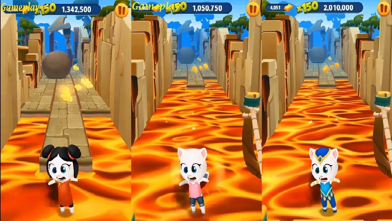 Talking Tom Gold Run - NEW UPDATE Lucky Angela VS Talking Angela VS ...