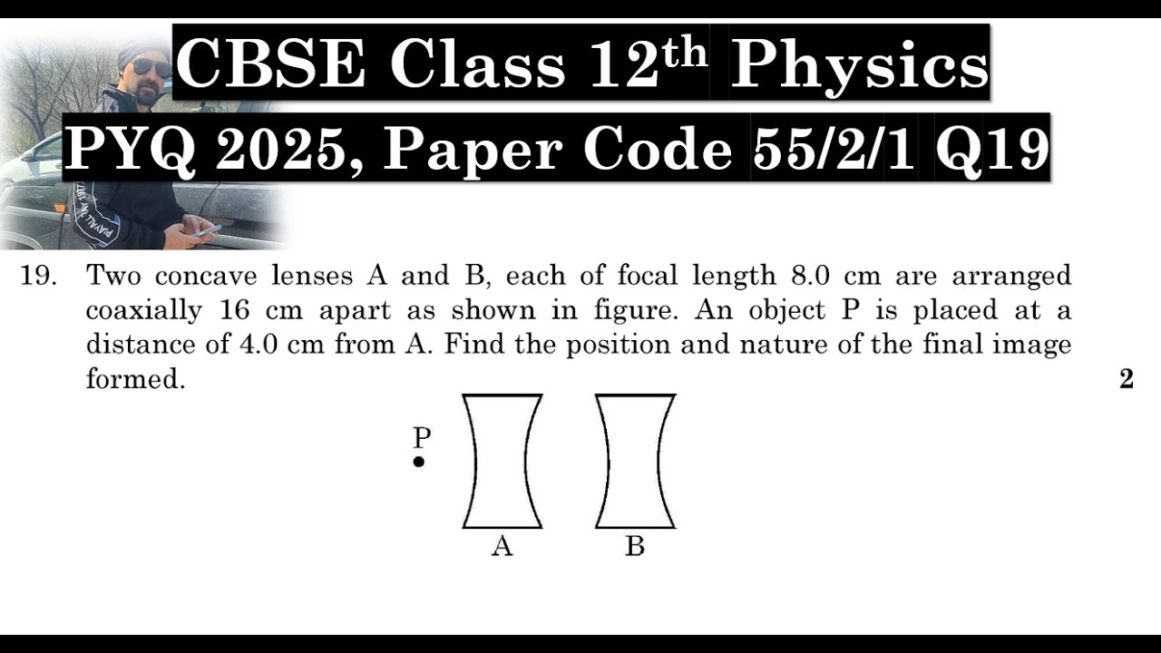 Two concave lenses A and B, each of focal length 8.0 cm are arranged ...