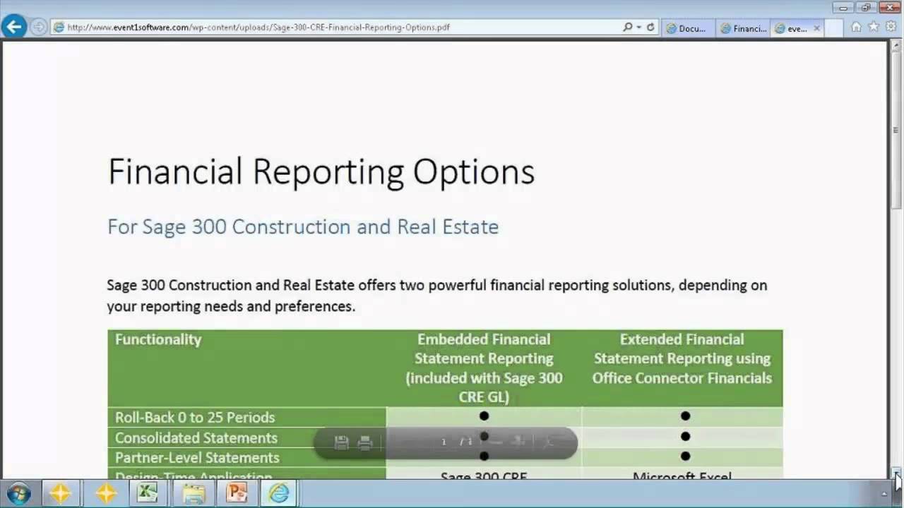 Sage 300 CRE Excel Based Financials Consultant Training Part 6 ...