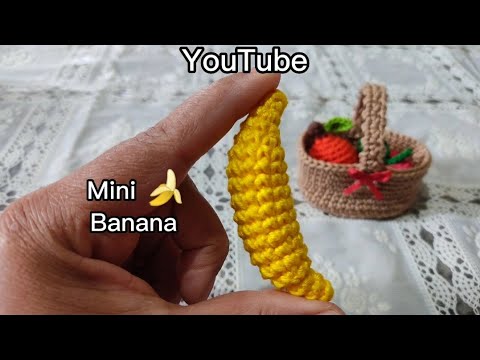 Mini banana crochê passo a passo #crochê #amigurumi #banana - YouTube
