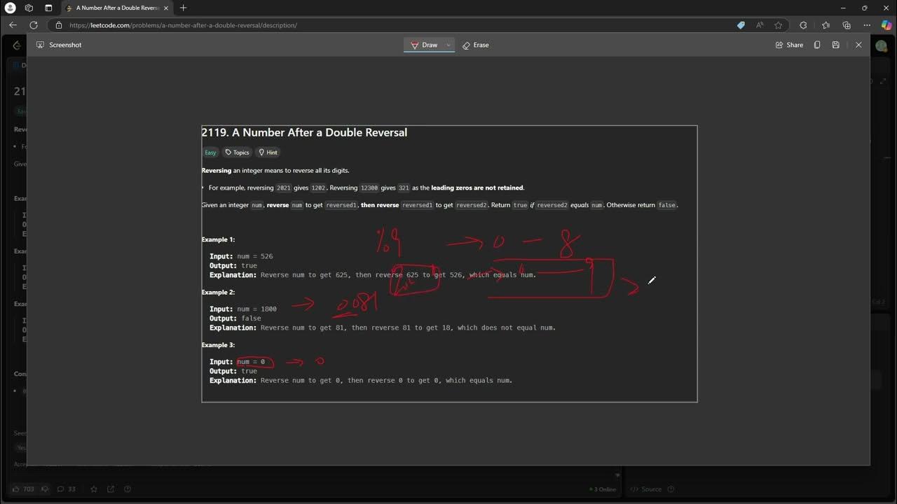 #LeetCode 2119 | A Number After a Double Reversal #Java - YouTube