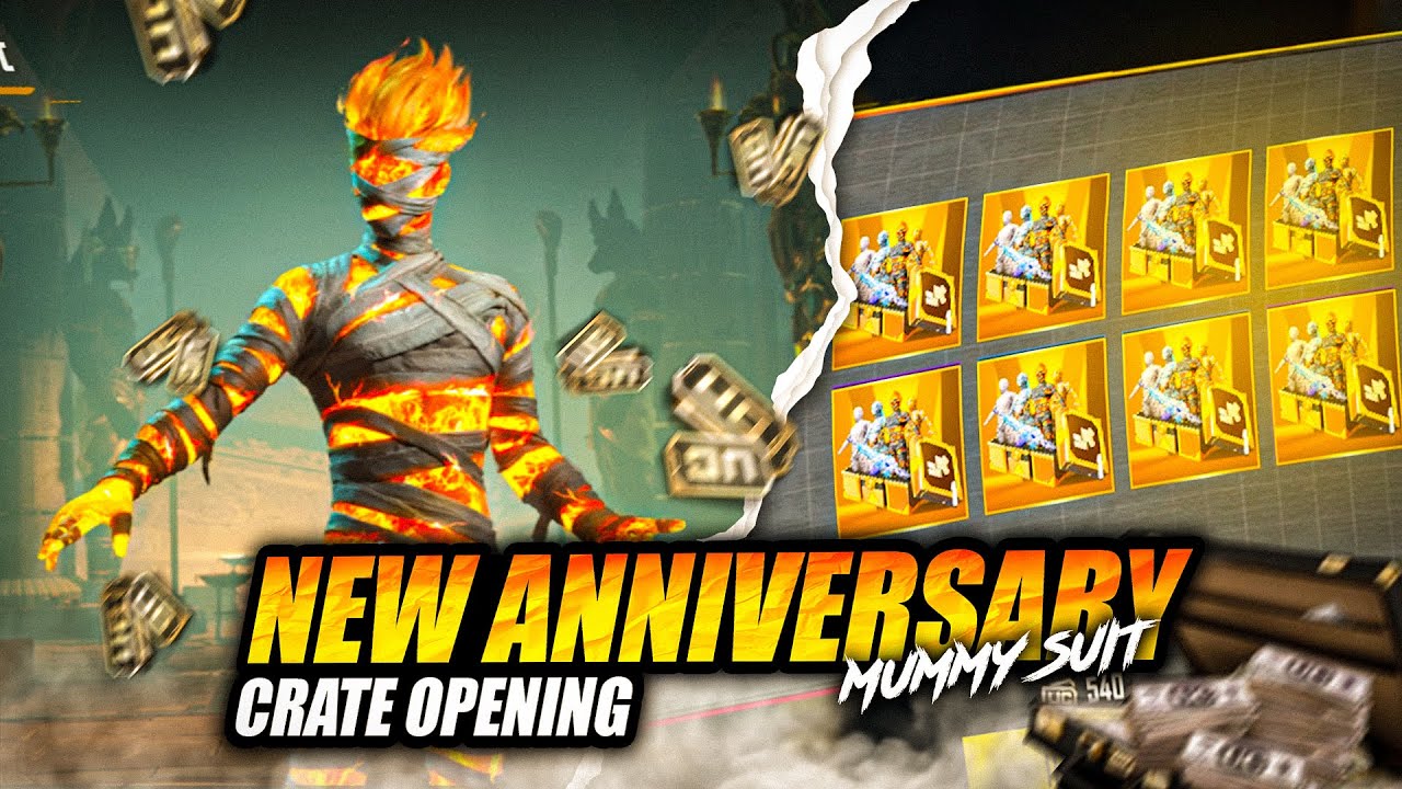 ☢️ANNIVERSARY CRATE OPENING | NEW INFERNO MUMMY SUIT IN BGMI FINALLY😍 ...