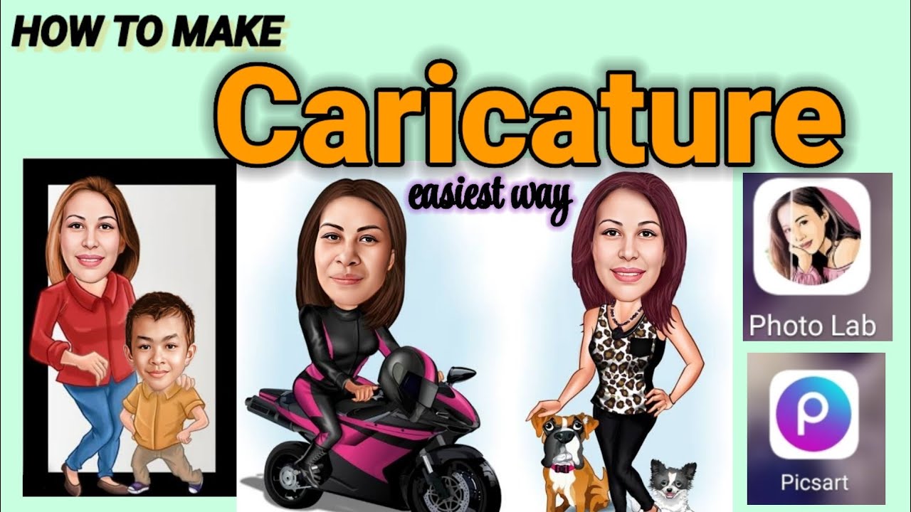 HOW TO MAKE CARICATURE IN PICSART & PHOTO LAB IN EASIEST WAY/Jenifer ...