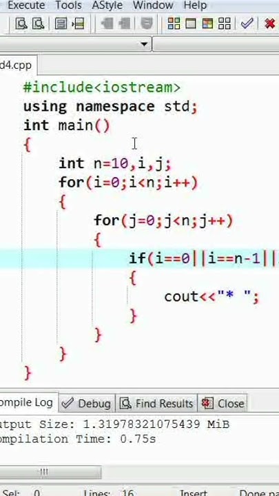 #cpp How to print Z star 🌠 pattern in CPP #coding #programming #pattern @Awadh_Technical_Course ...