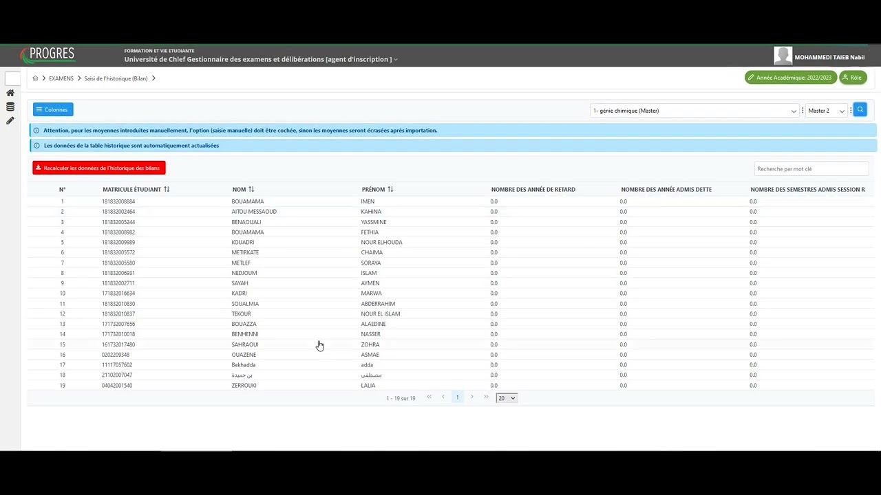 Saisie de l'historique sur PROGRES - UHBC - YouTube