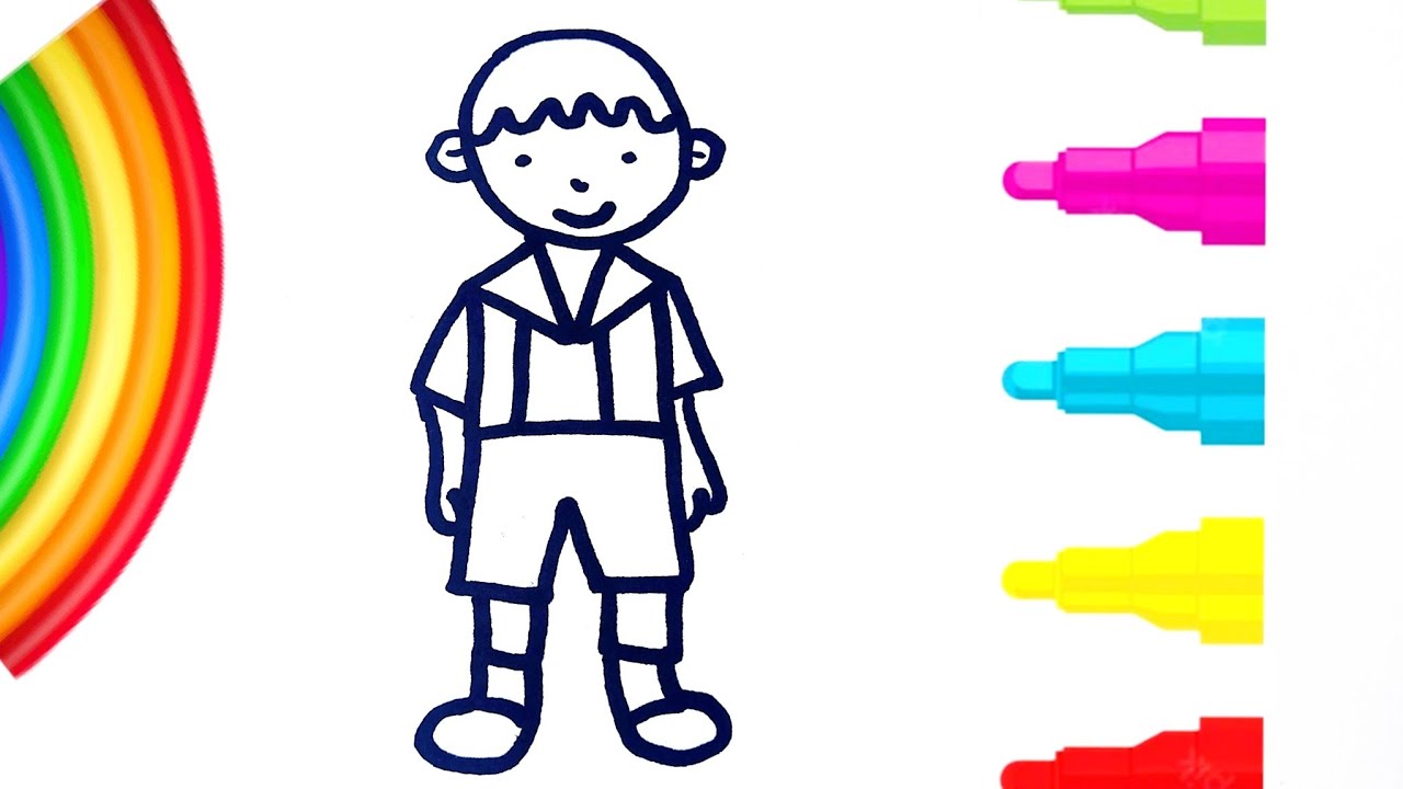 easy drawing for kids|drawing and coloring for kids|step by step boy ...